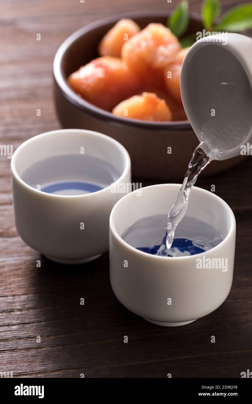 Sake and Karashi Mentaiko ( Spicy cod roe Stock Photo - Alamy