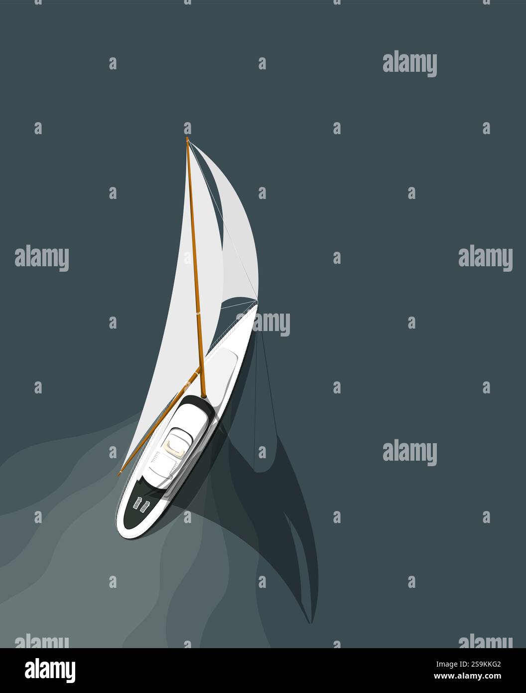 Modern sail yacht drawing, vector template Stock Vector Image & Art - Alamy