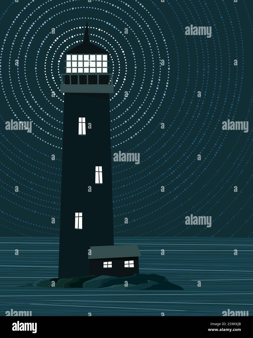 Vector Lighthouse tower background illustration Stock Vector Image ...