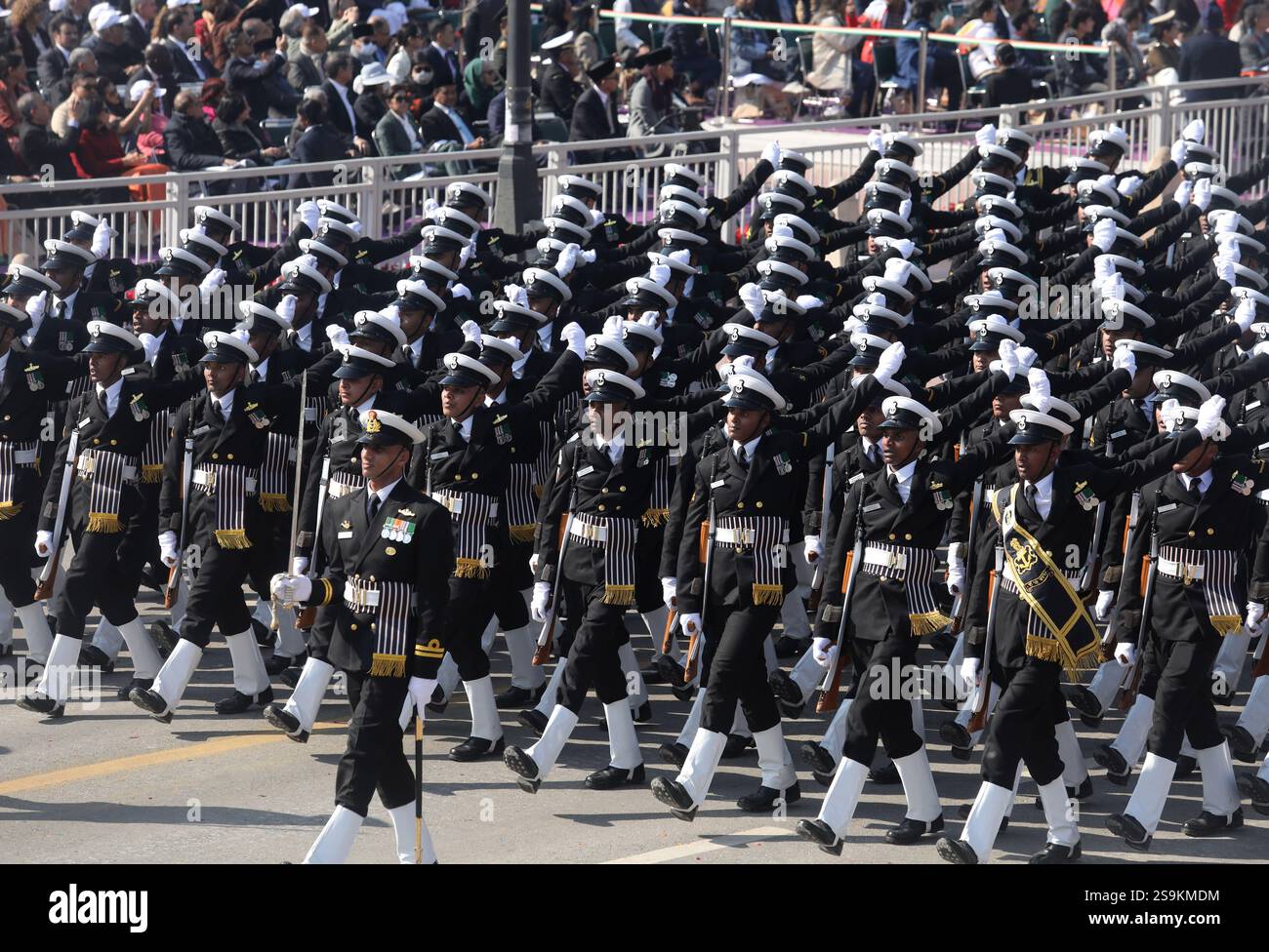 New Delhi, India. 26th Jan, 2025. Contingent from Indian Navy march at ...