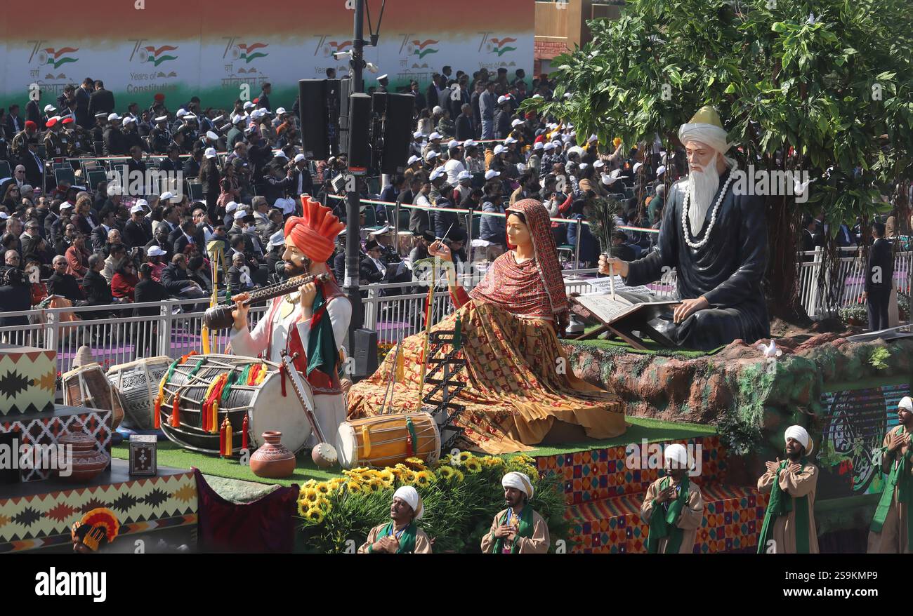 New Delhi, India. 26th Jan, 2025. A tableau of Punjab seen at Kartavya ...