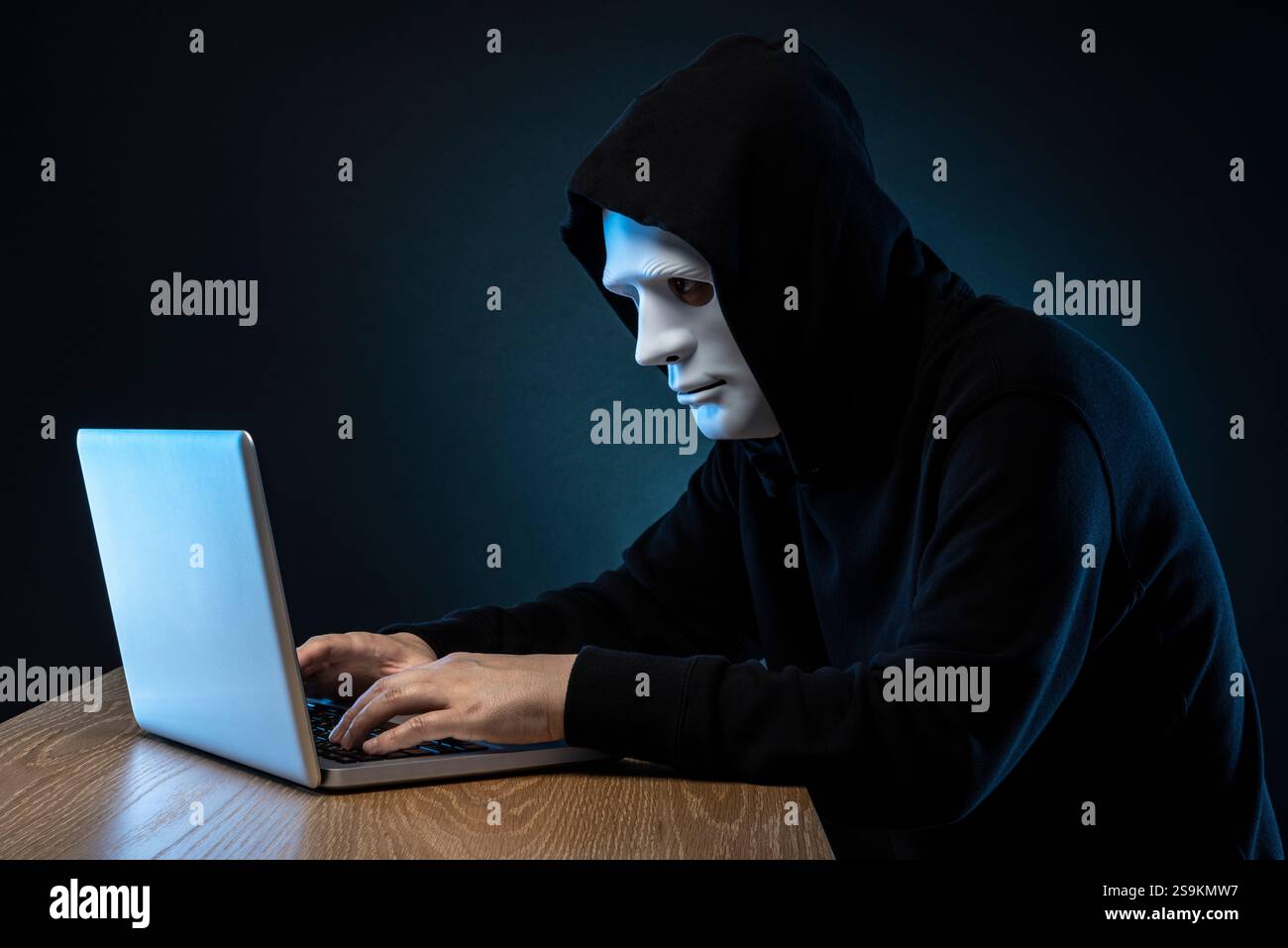 Image of a black hacker Stock Photo - Alamy