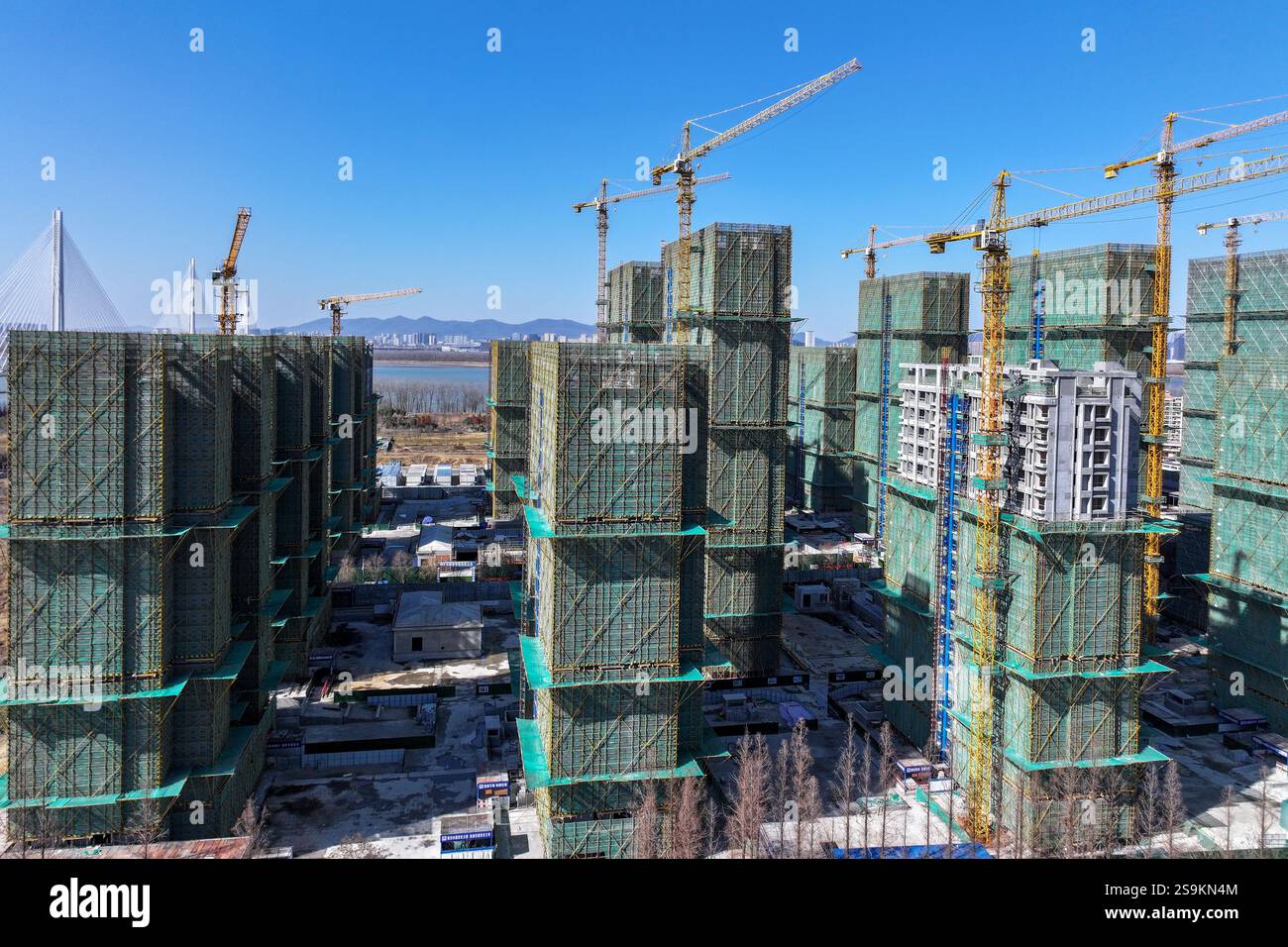 A property under construction is seen in Nanjing, Jiangsu province ...