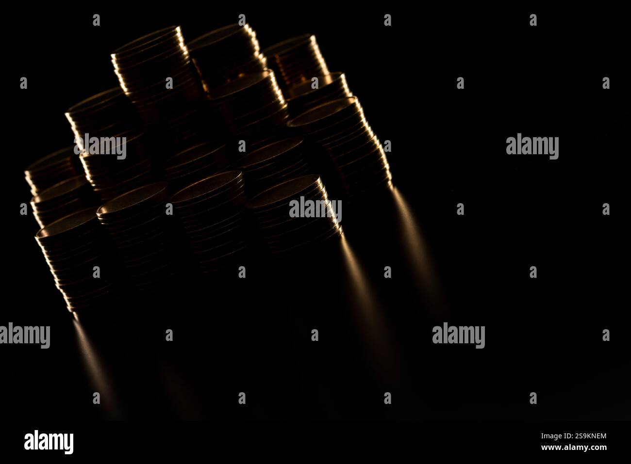 Piles of gold coins Stock Photo - Alamy