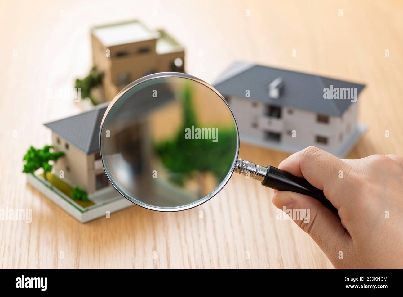 House model loupe Hand Stock Photo - Alamy