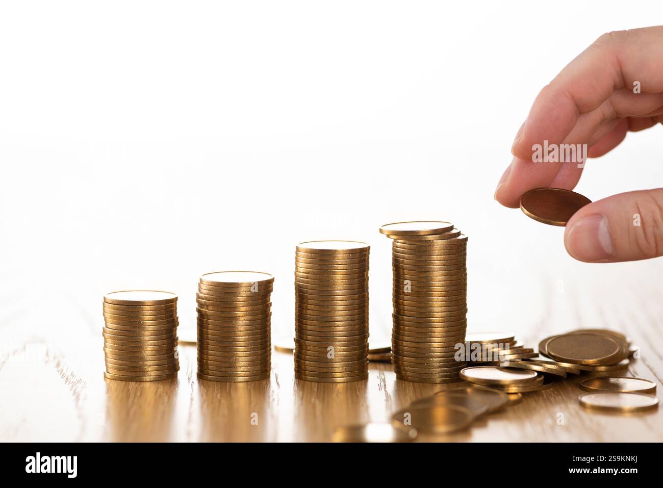 Pile up money Collapse Stock Photo - Alamy