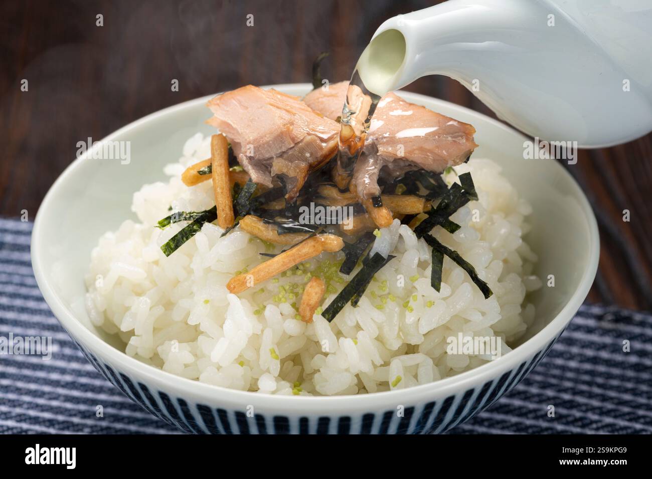 Delicious salmon chazuke Stock Photo - Alamy