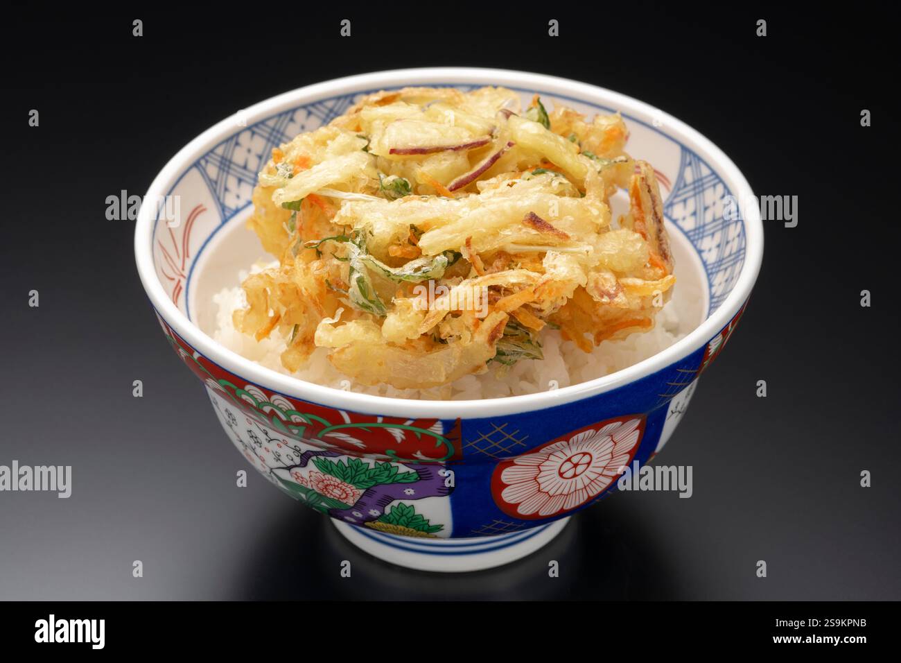 Kakiage-don, Kakiage-tendon Black bag Stock Photo - Alamy