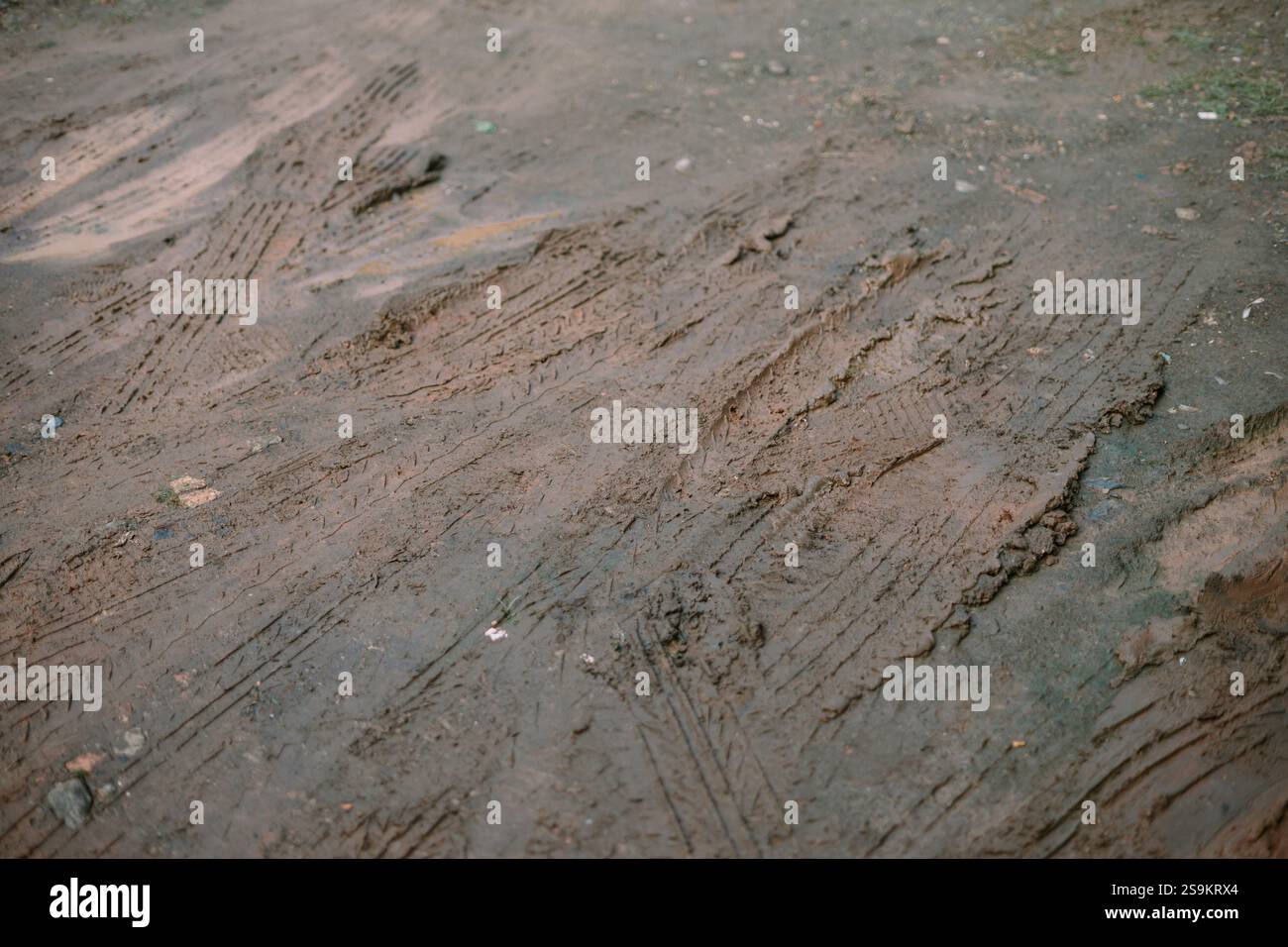Muddy Tire Tracks Stock Photo - Alamy
