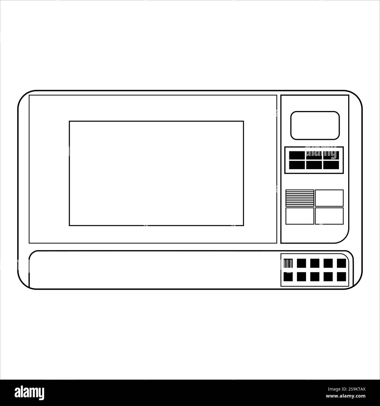 Minimalist Microwave Oven Outline Design Art Stock Vector Image & Art ...