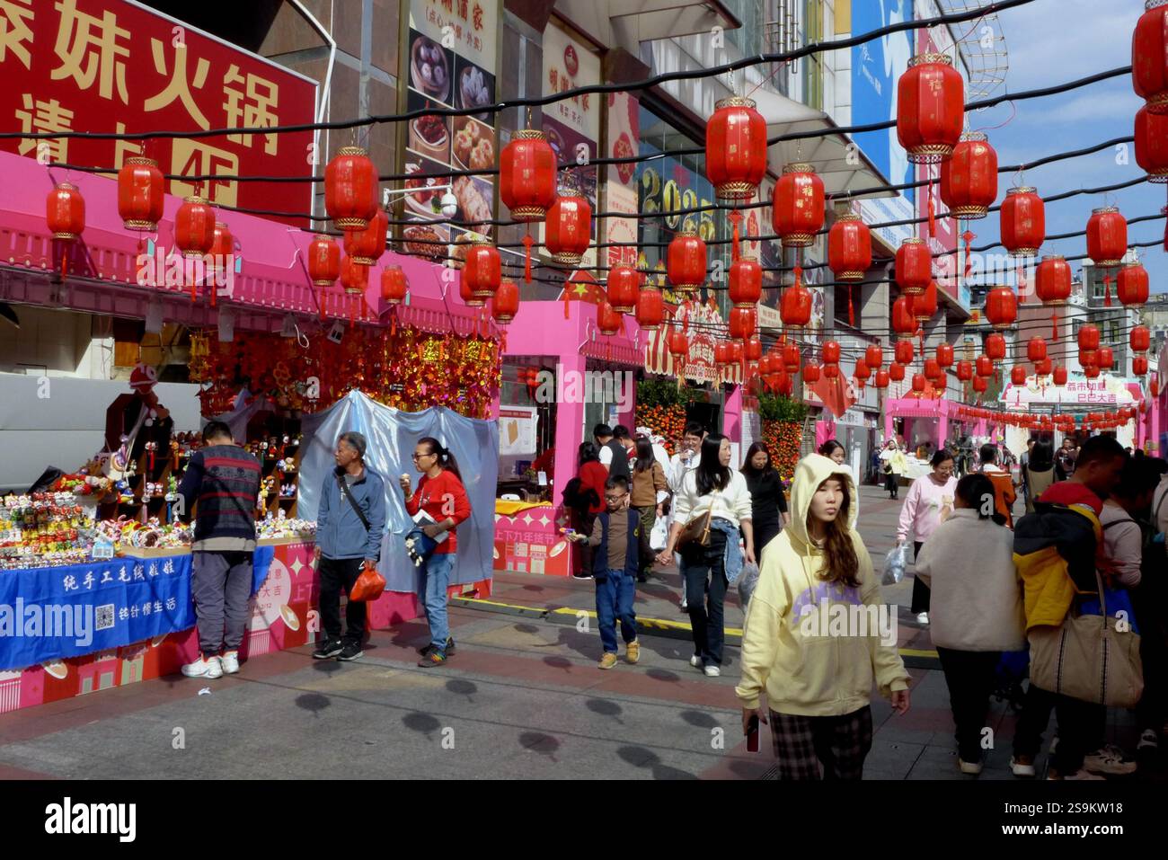 People select Spring Festival decorations in Guangzhou City, south ...