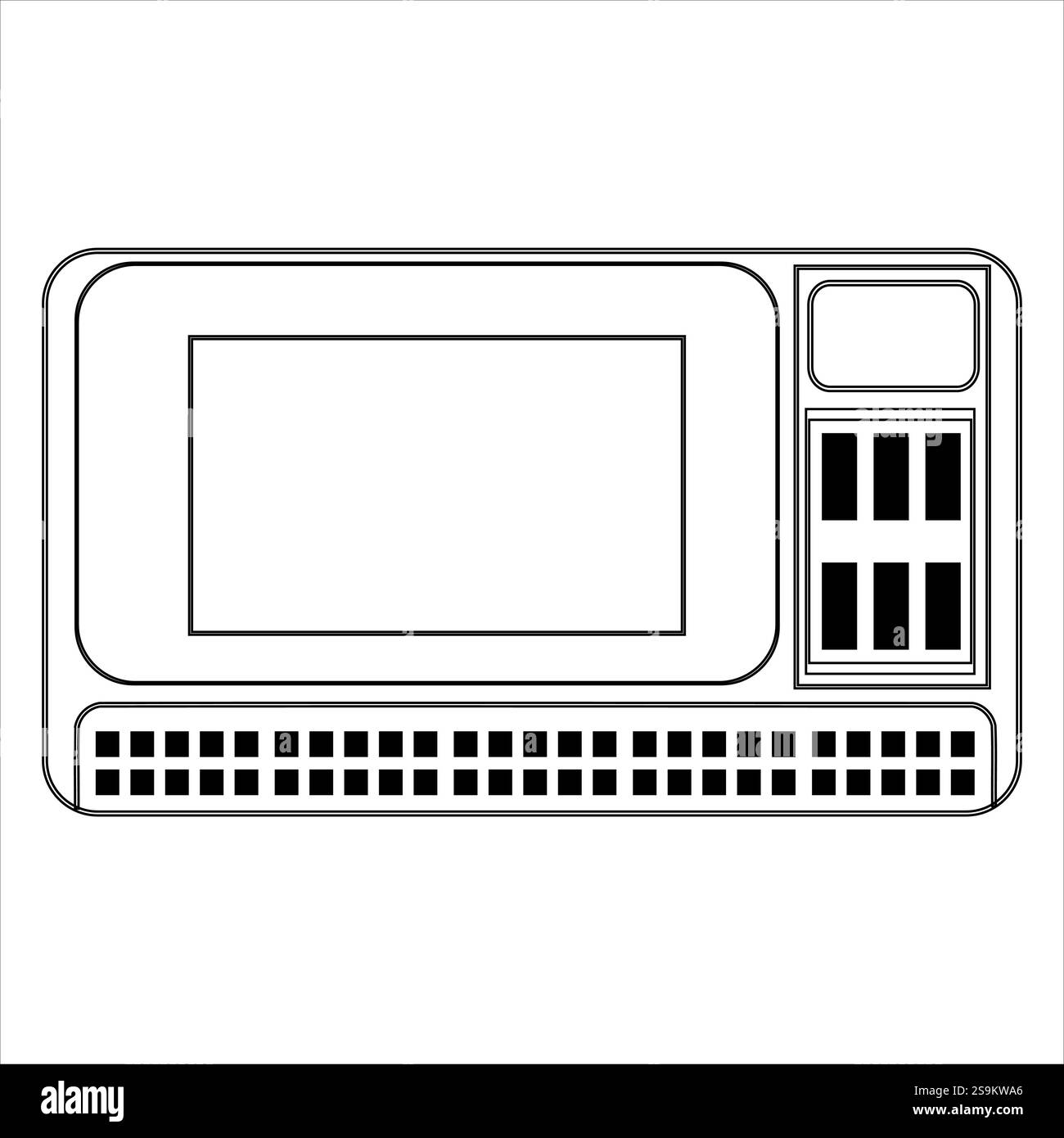 Outlined Microwave with Control Panel Details Stock Vector Image & Art ...