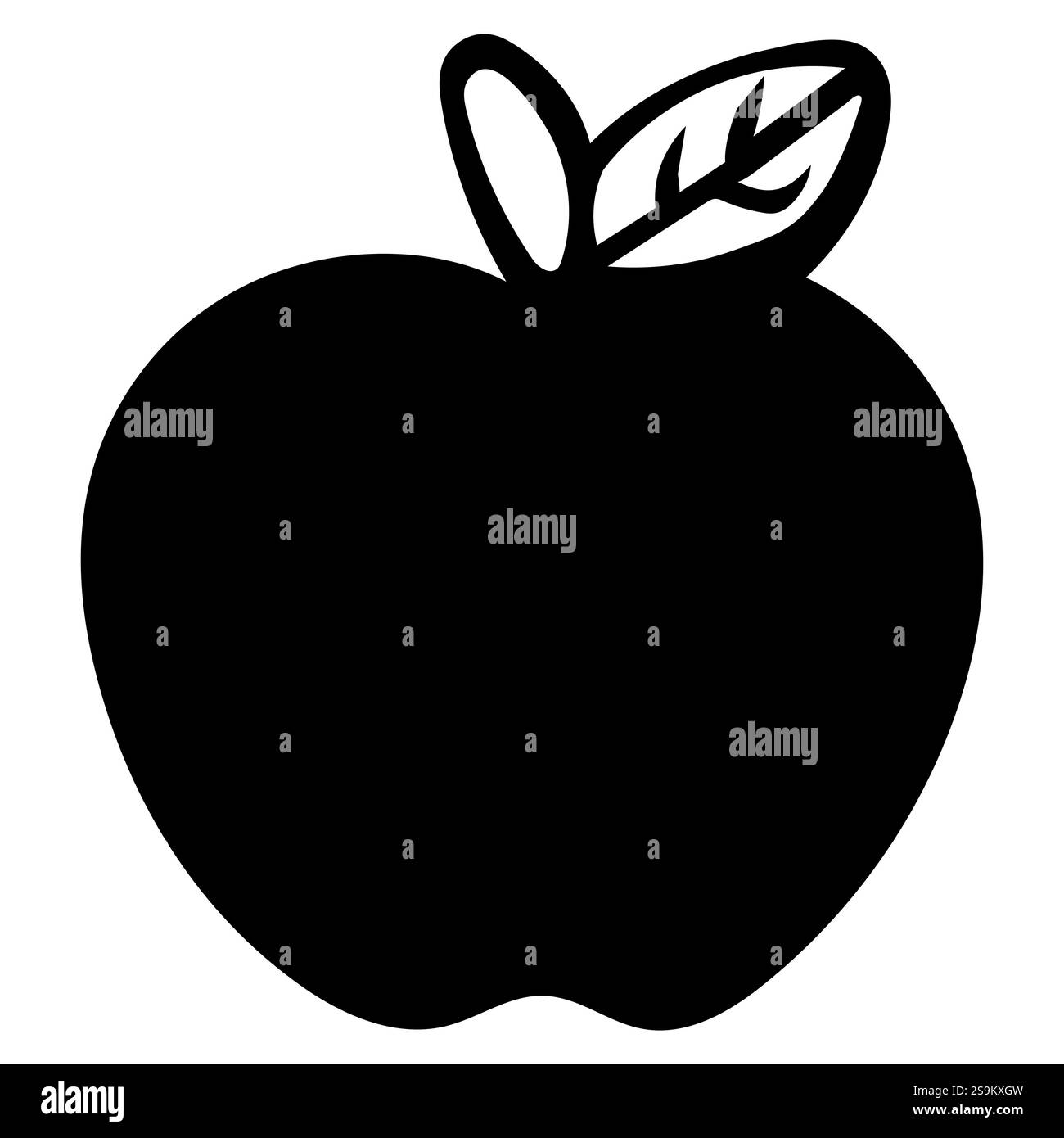 Bold Black Apple Shape Illustration Stock Vector Image & Art - Alamy