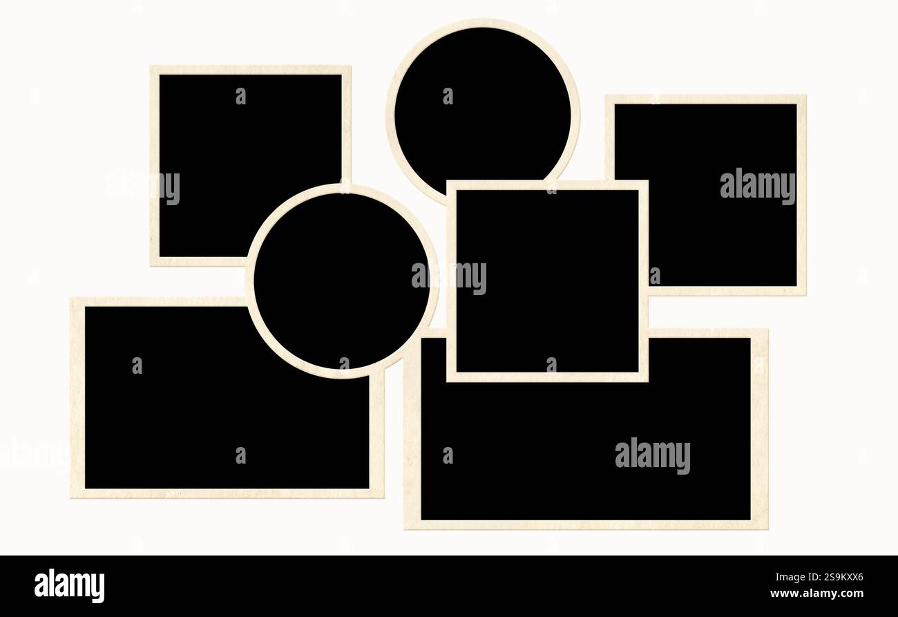 Template collage with seven retro frame photos. Moodboard pictures ...