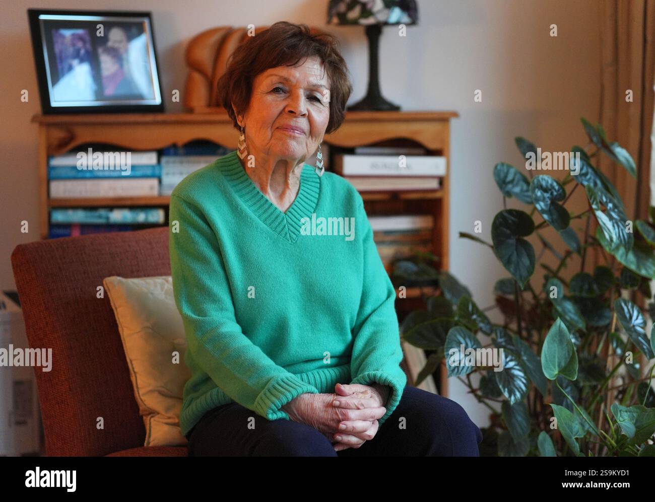 Holocaust survivor Janine Webber in her north London home during an ...