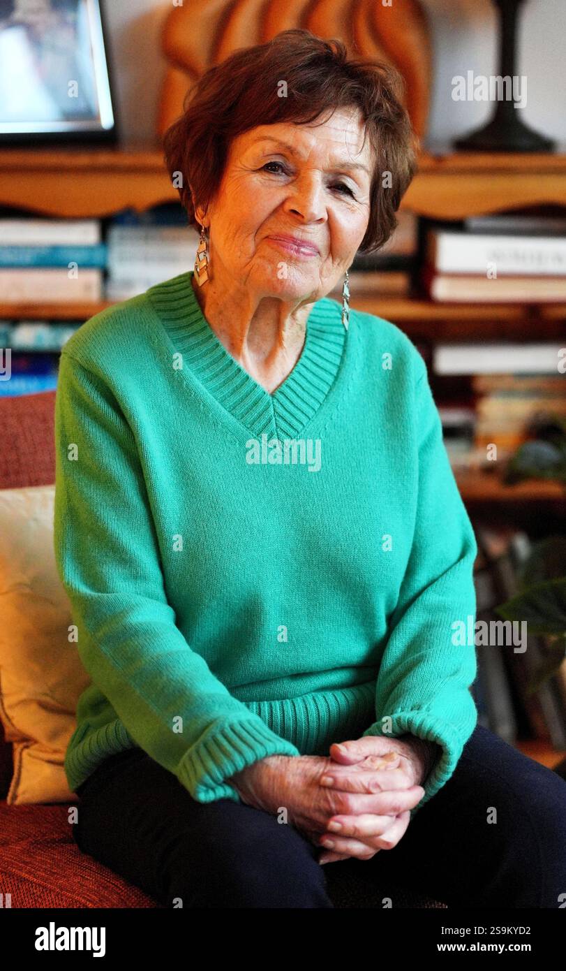 Holocaust survivor Janine Webber in her north London home during an ...