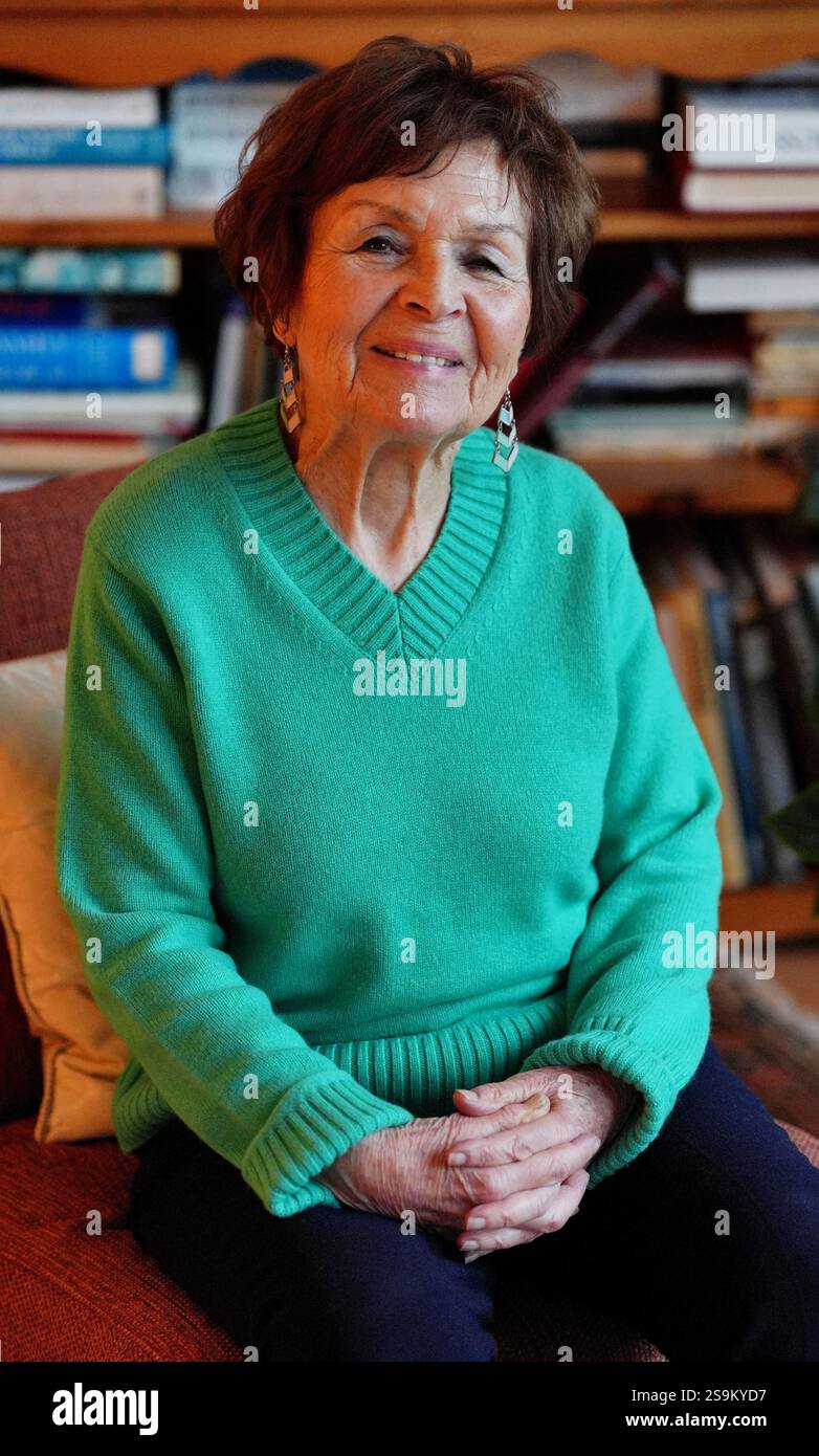 Holocaust survivor Janine Webber in her north London home during an ...