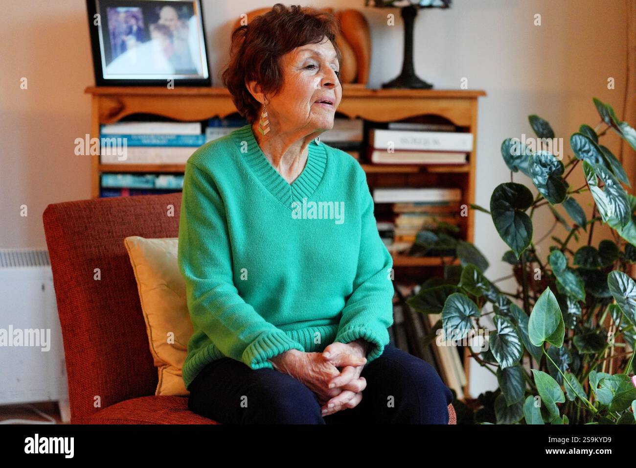 Holocaust survivor Janine Webber in her north London home during an ...