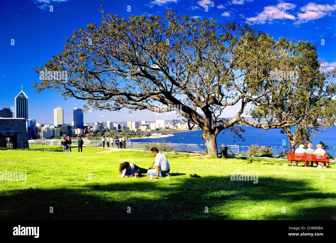 View to the city of Perth from Kings Park, Perth, Western Australia ...