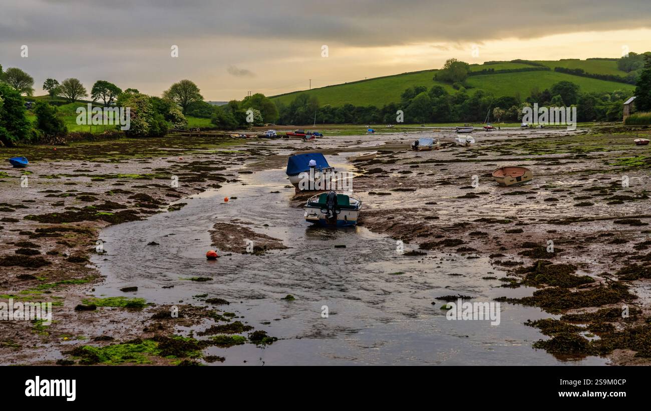 Frogmore, Devon, England, UK - May 26, 2022: Low tide in Frogmore Creek ...