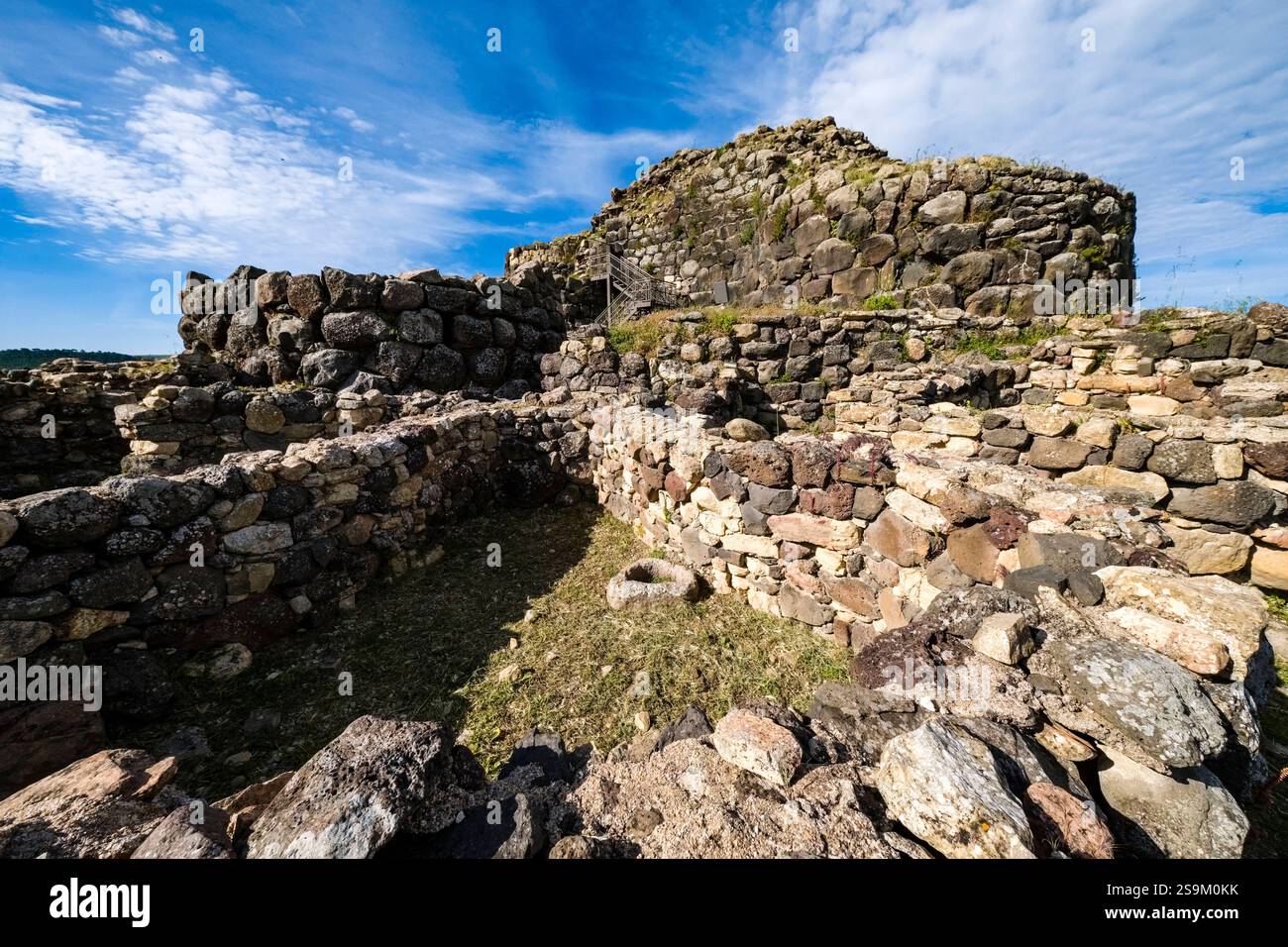 Ruins of the Nuraghe Su Nuraxi di Barumini from the 17th century BC ...