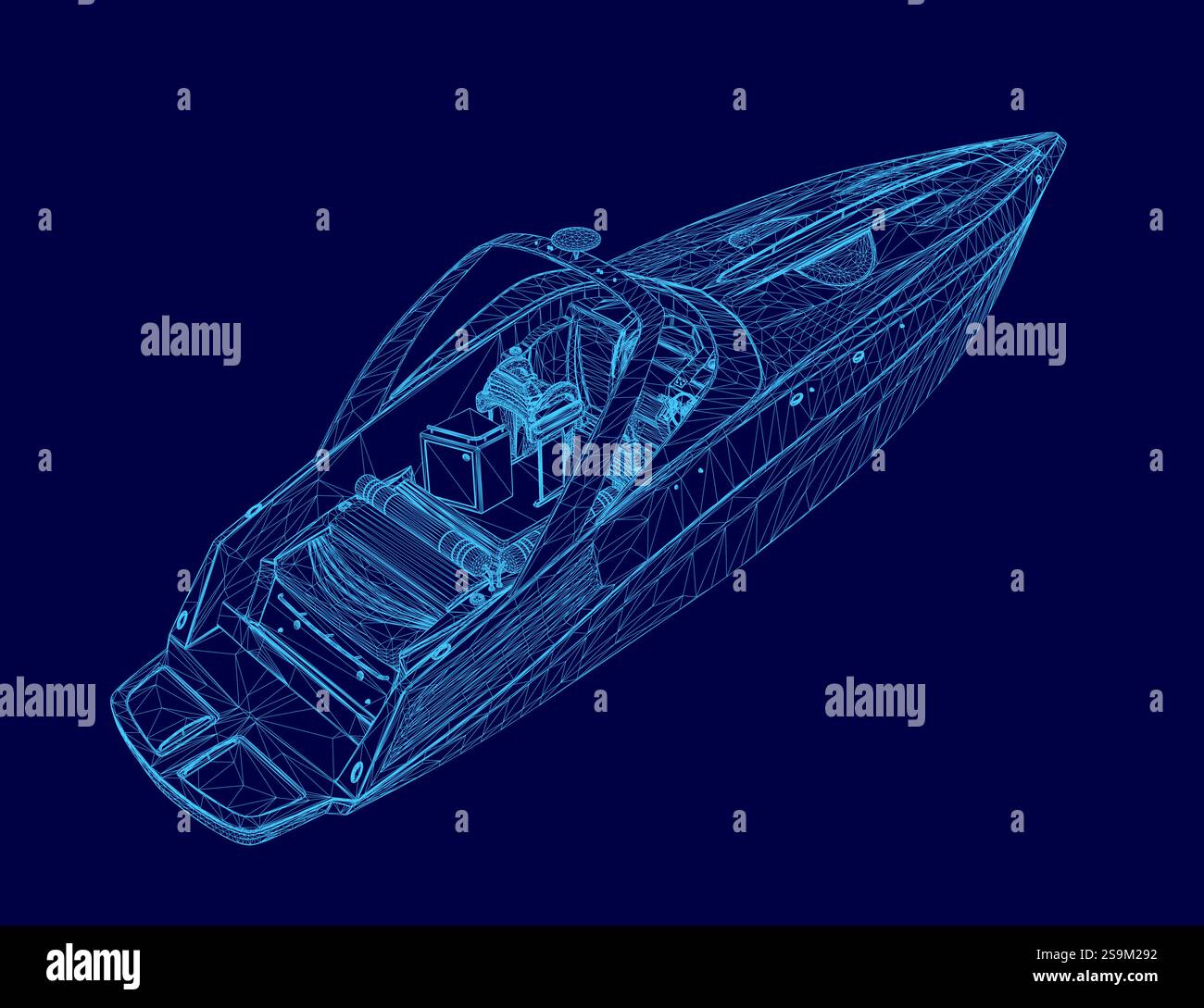 Light blue motorboat Stock Vector Images - Alamy