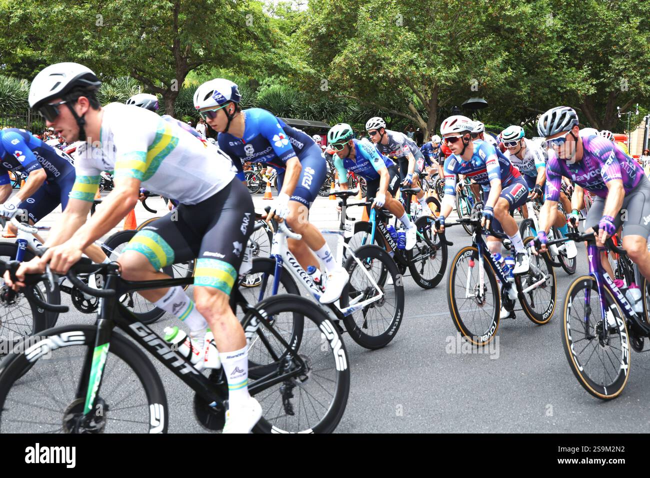 Riders competing in stage 6 of the 2025 Tour Down Under bike race ...