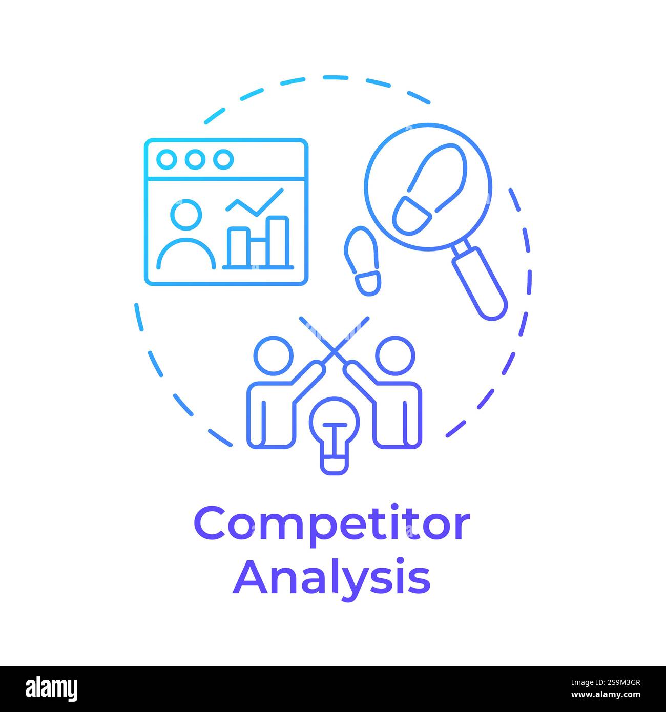 Competitor analysis blue gradient concept icon Stock Vector Image & Art - Alamy