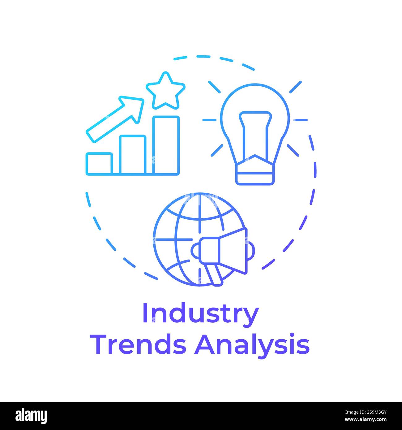Industry trends analysis blue gradient concept icon Stock Vector Image ...