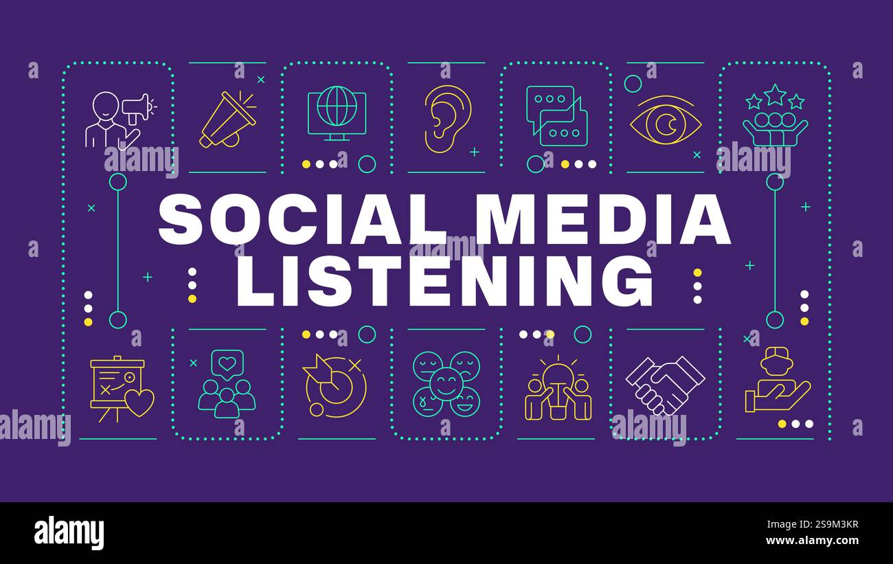 Social listening line icons Stock Vector Images - Alamy