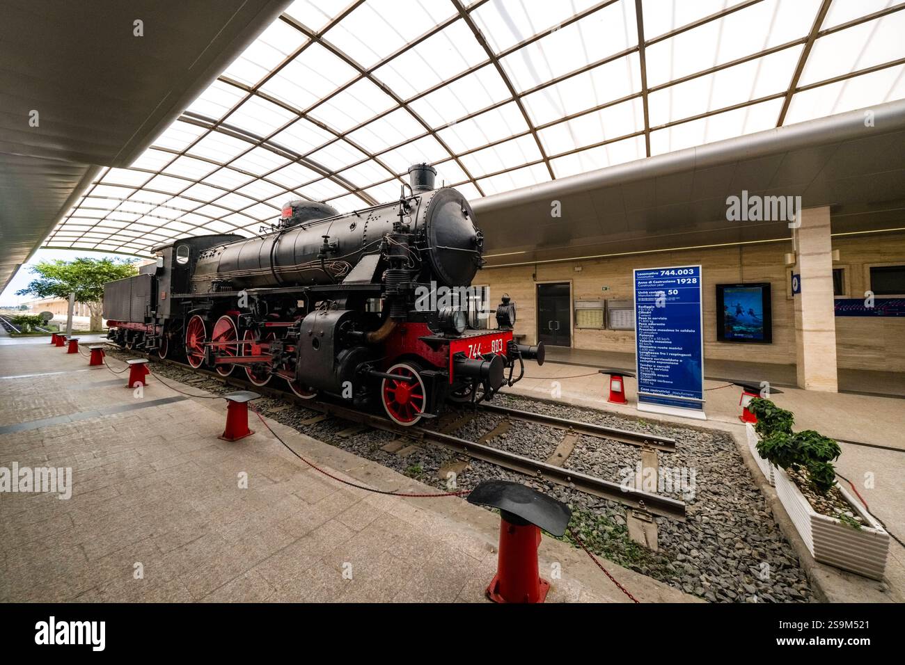 A historic steam locomotive on display at Cagliari s main railway ...