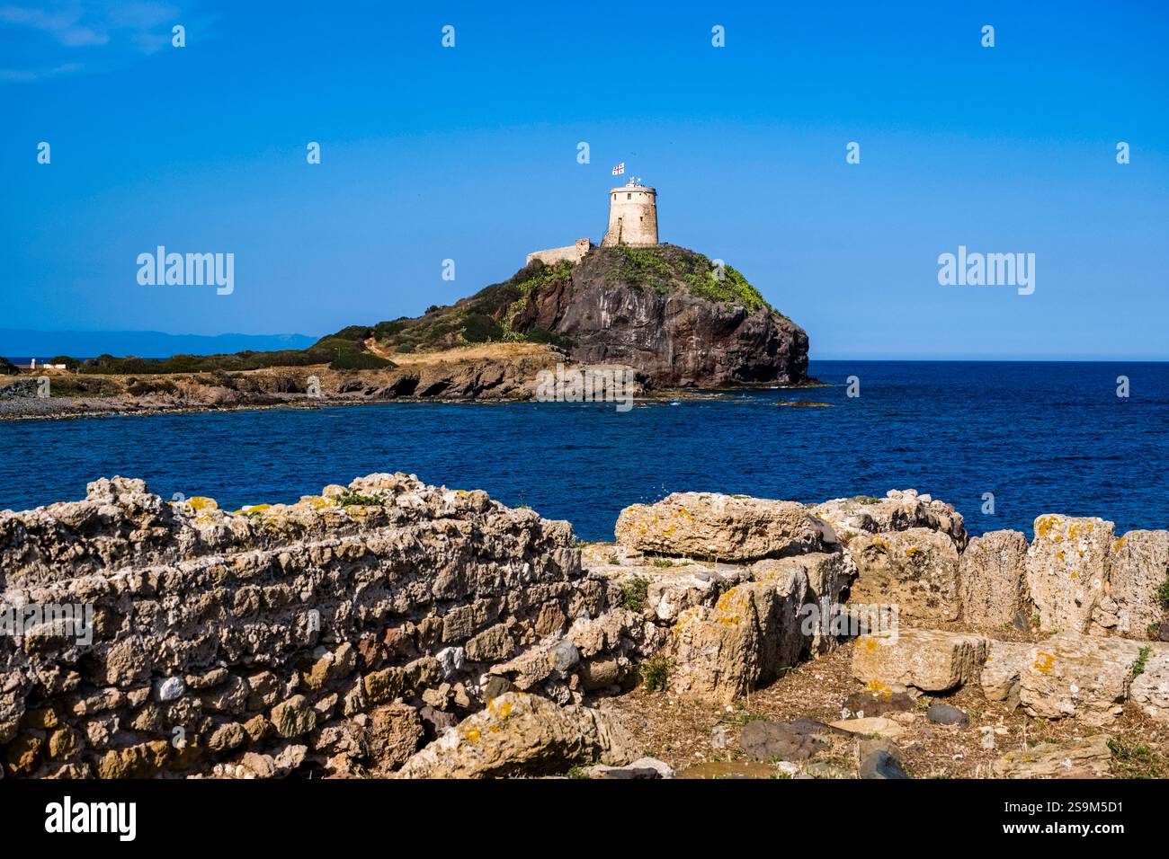 The tower Torre del Coltellazzo and ruins of the archaeological site of ...