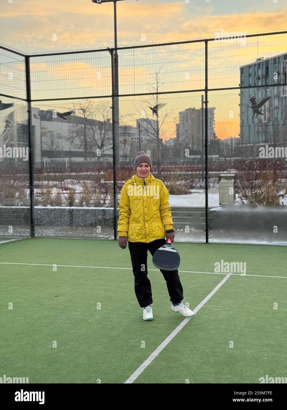 Snow covered padel tennis court, High quality photo Stock Photo - Alamy