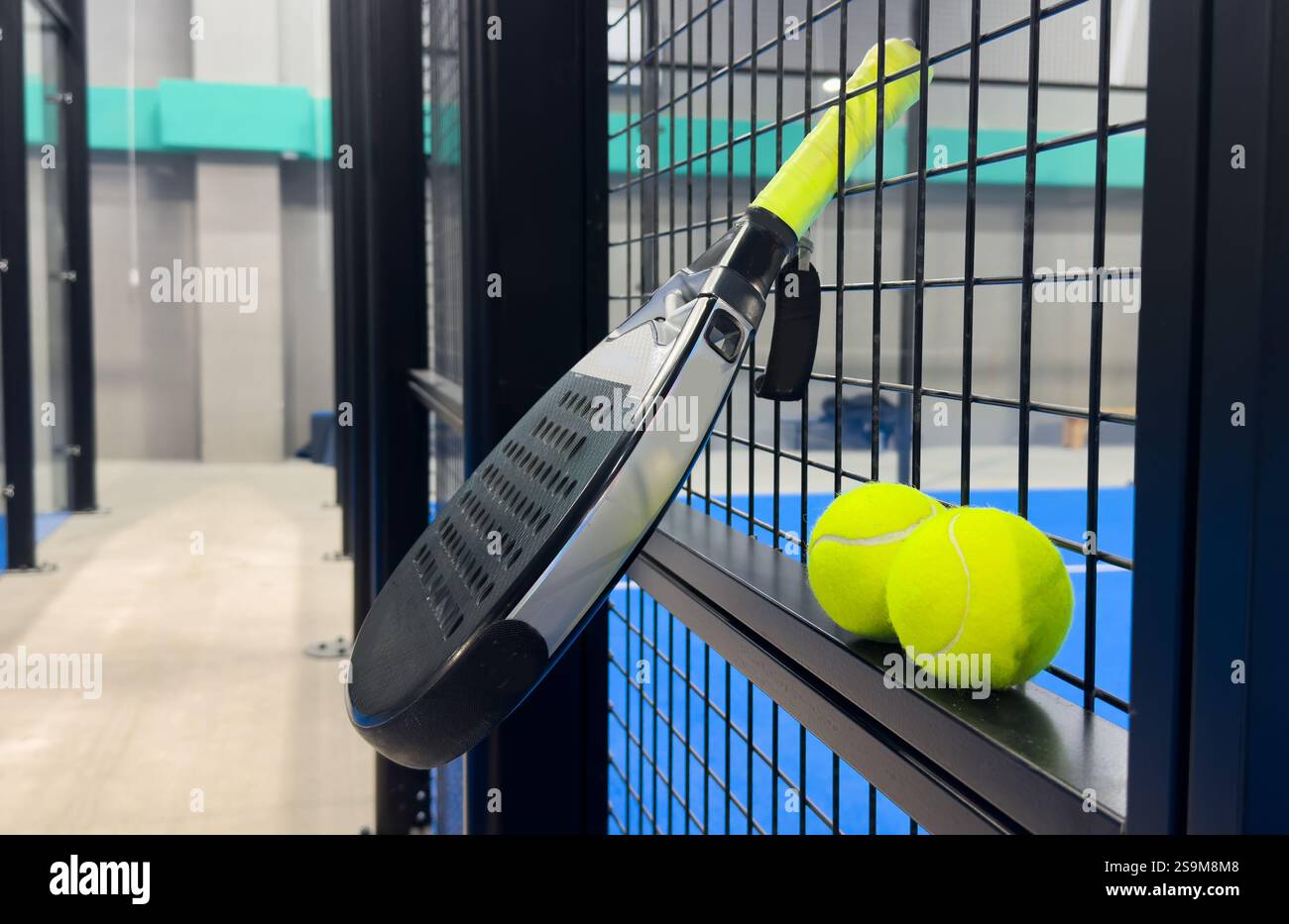 padel racket on a padel court with a ball. High quality photo Stock ...