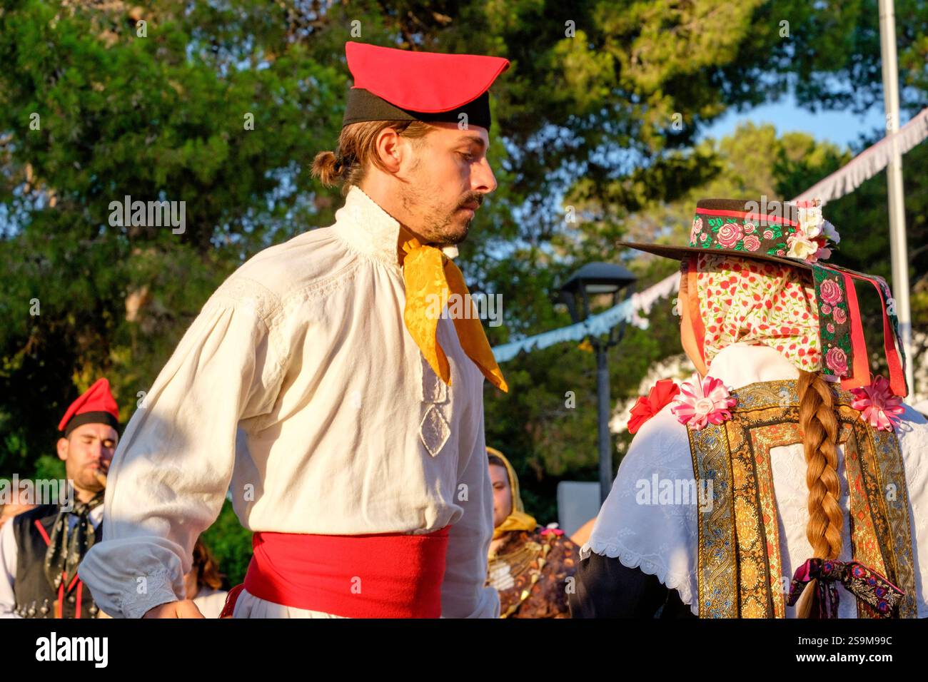 couples dancing, Traditional country dance "ball pagès", typical Ibizan ...
