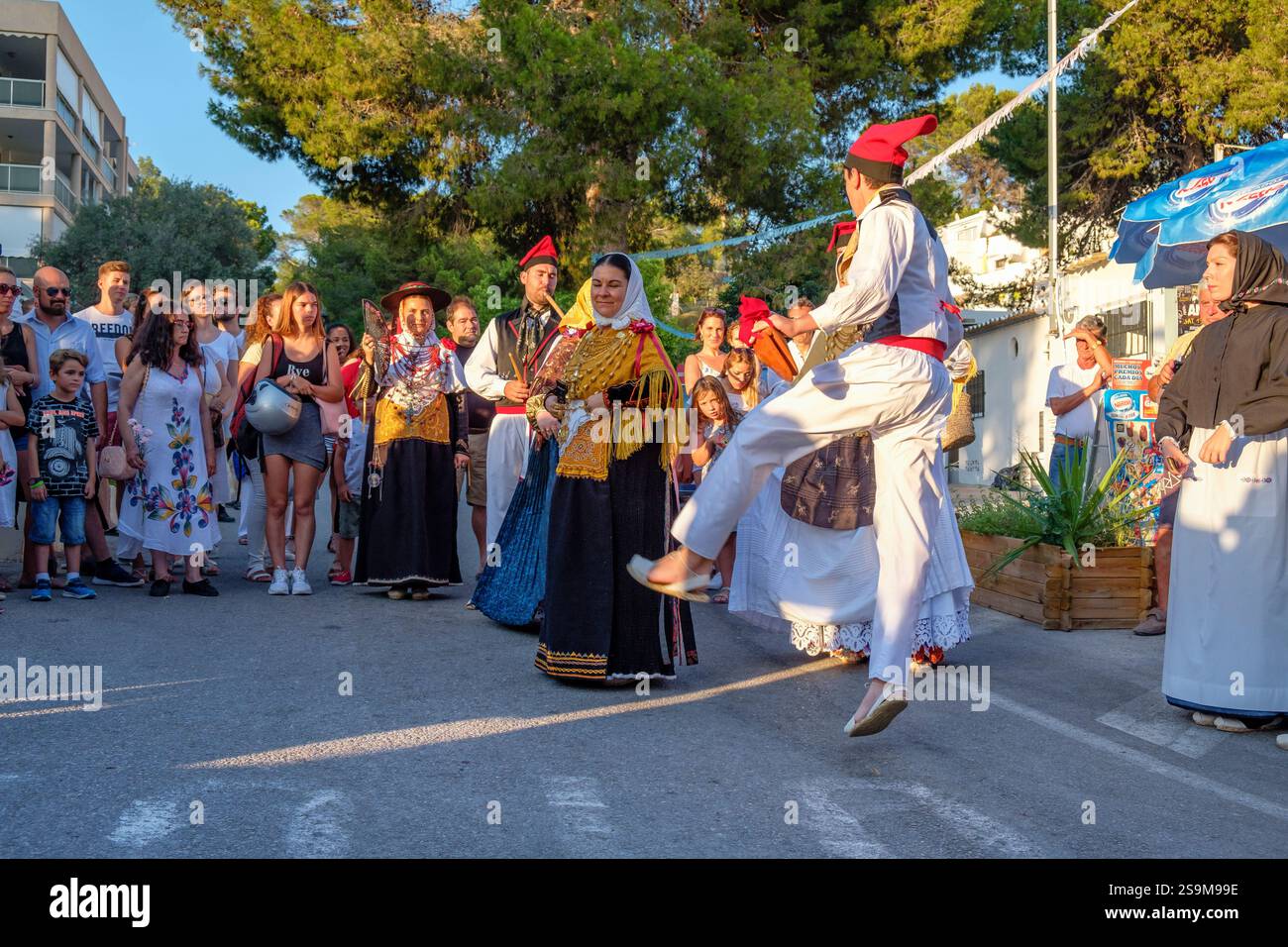 couples dancing, Traditional country dance "ball pagès", typical Ibizan ...