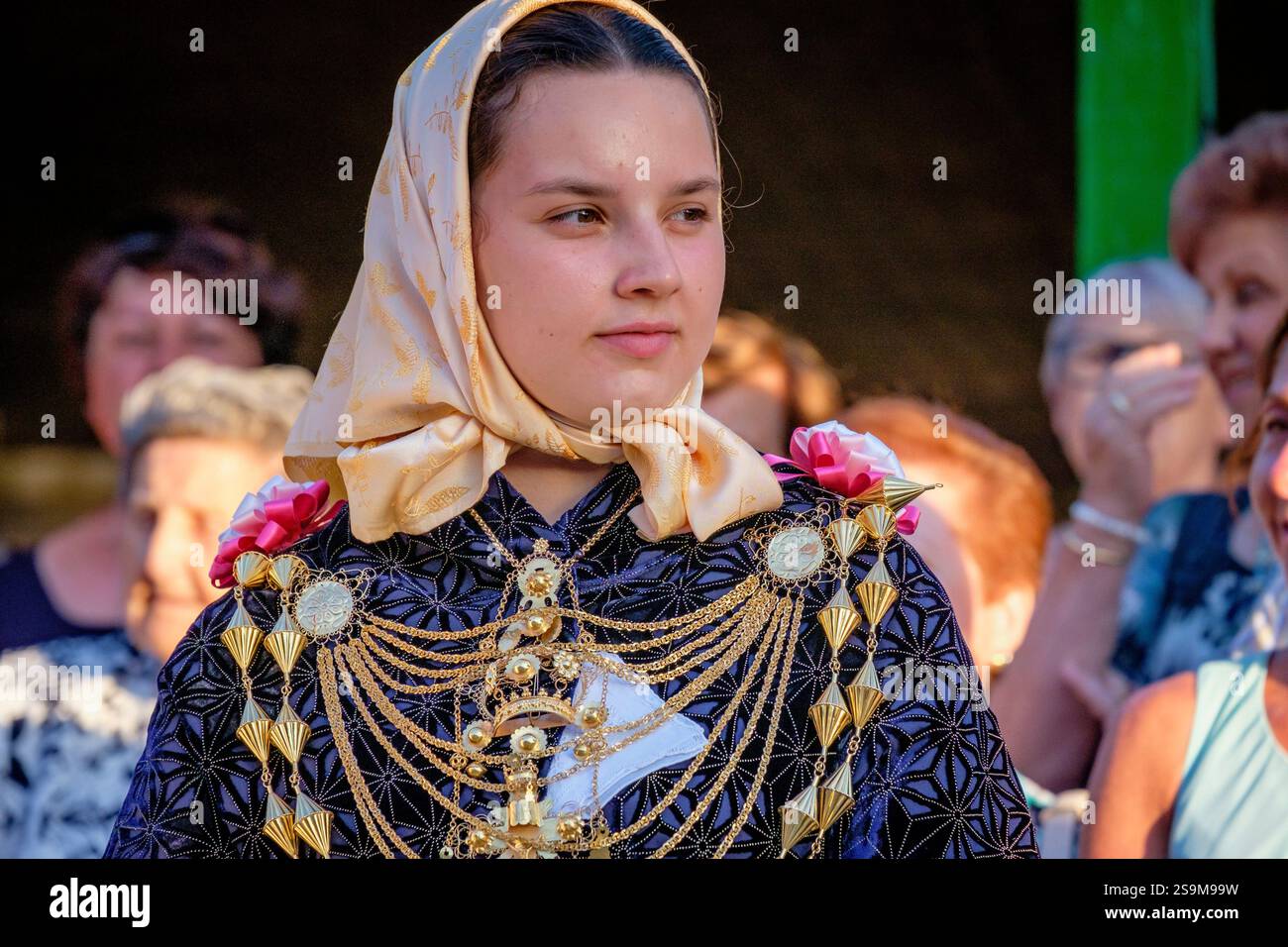 detail of traditional women's costume, Traditional country dance "ball ...