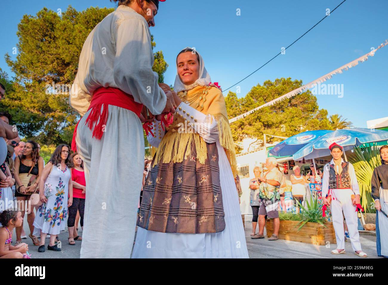 couples dancing, Traditional country dance "ball pagès", typical Ibizan ...