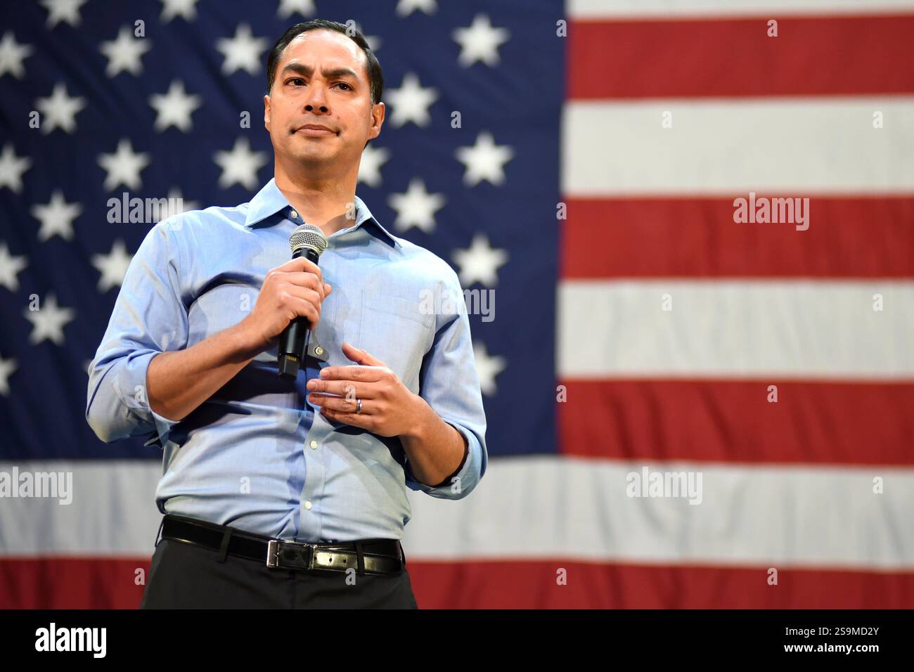Former HUD Secretary Julian Castro during Warren's campaign event at ...