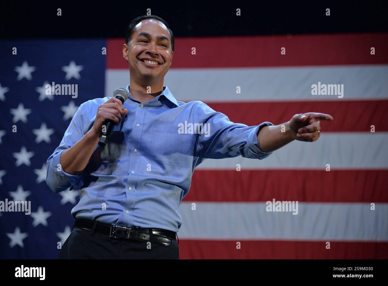 Former HUD Secretary Julian Castro during Warren's campaign event at ...