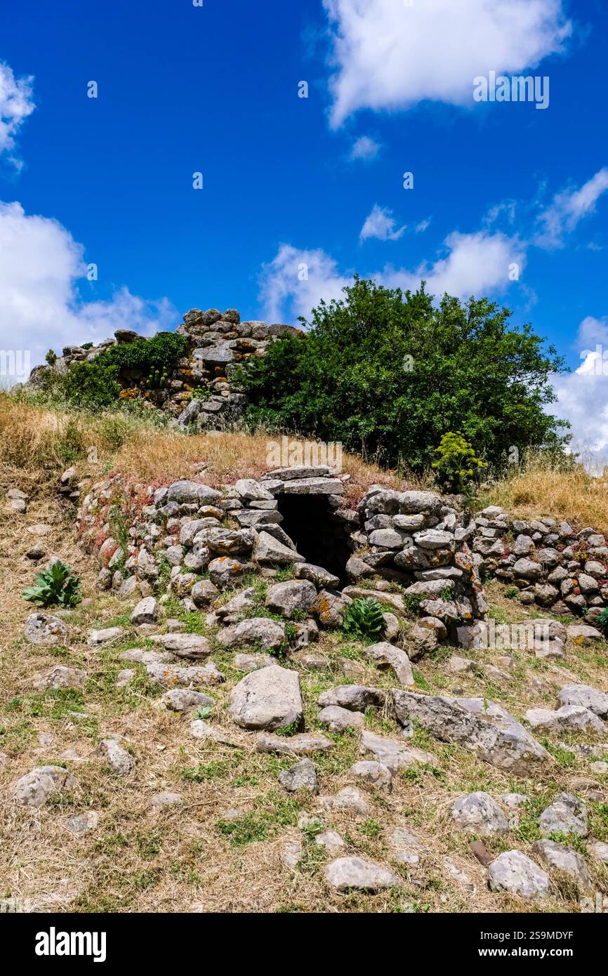 A Nuraghe, remains of a Nuragic settlement, 1600-400 BC, near the giant ...