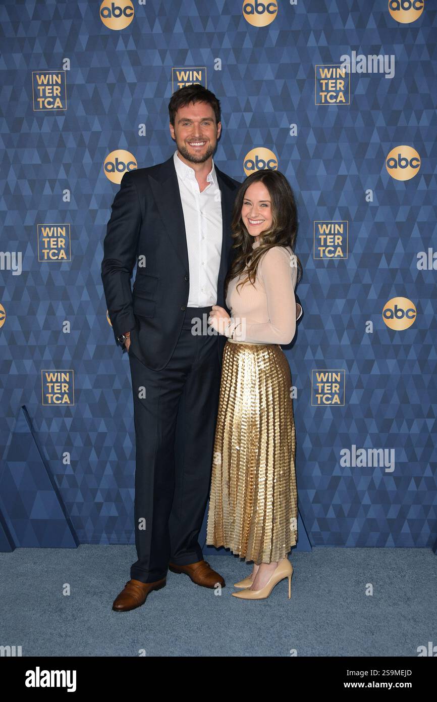 Owain Yeoman and Gigi Yallouz at the ABC TCA Winter Press Tour ...
