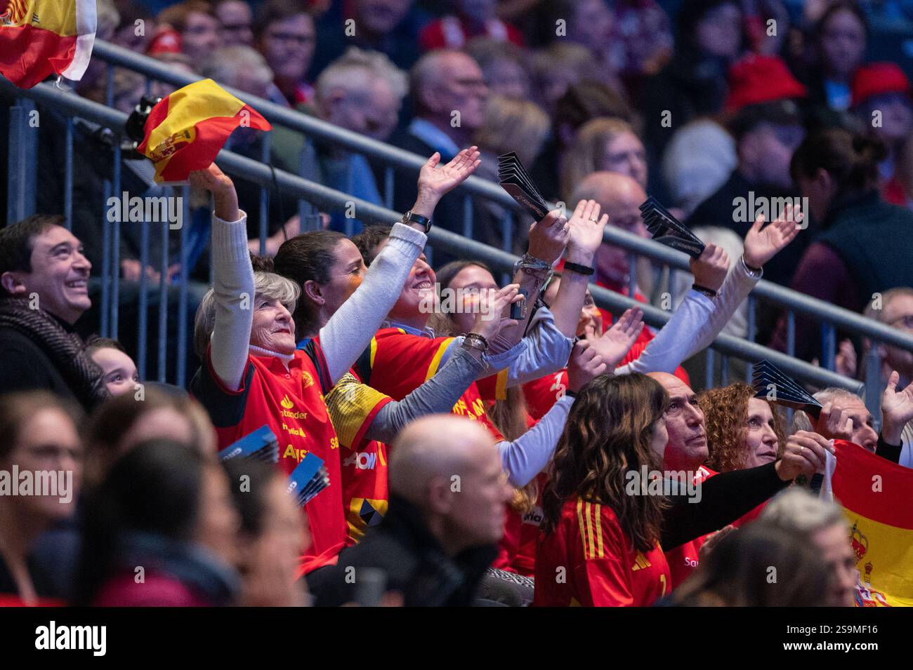 Oslo, Norway. 26th Jan, 2025. Handball fans of Spain seen on the stands during the 2025 IHF Men ...