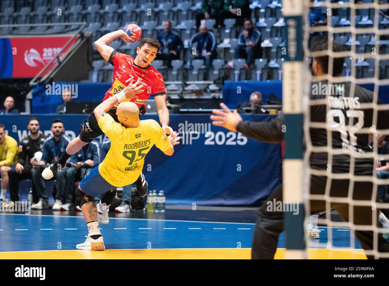 Oslo, Norway. 26th Jan, 2025. Jan Gurri Aregay (7) of Spain and Gustavo ...