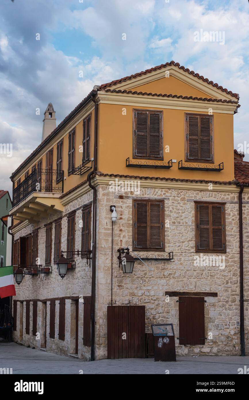 A unique building in Albania showcases a fascinating blend of stone and ...