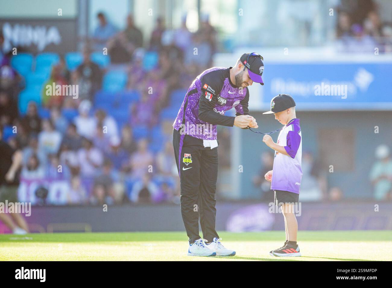 Hobart, Australia. 27th Jan, 2025. Caleb Jewell of Hobart Hurricanes ...