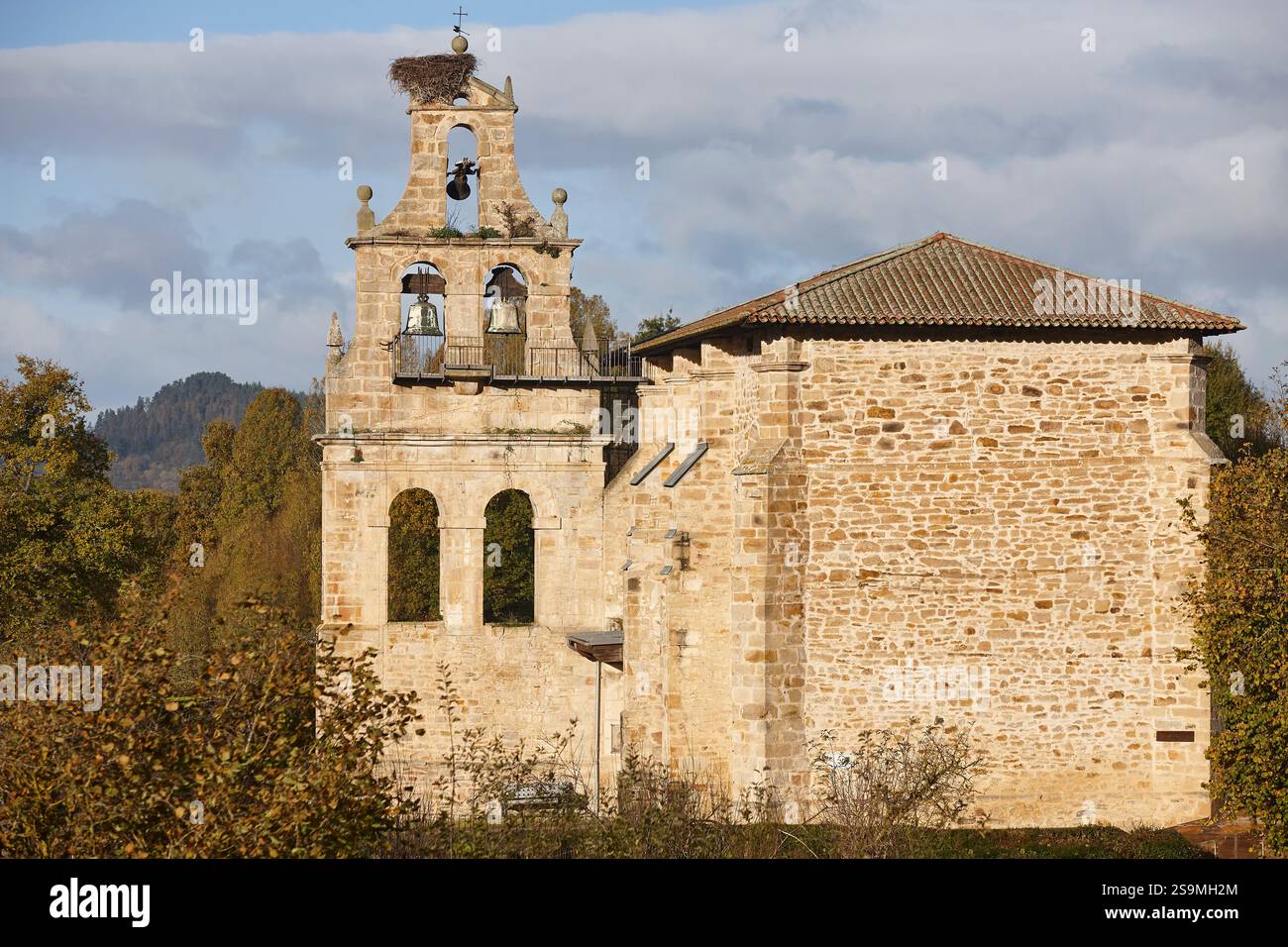 Traditional stone church in Basque country. Jugo Murguia. Spain Stock ...