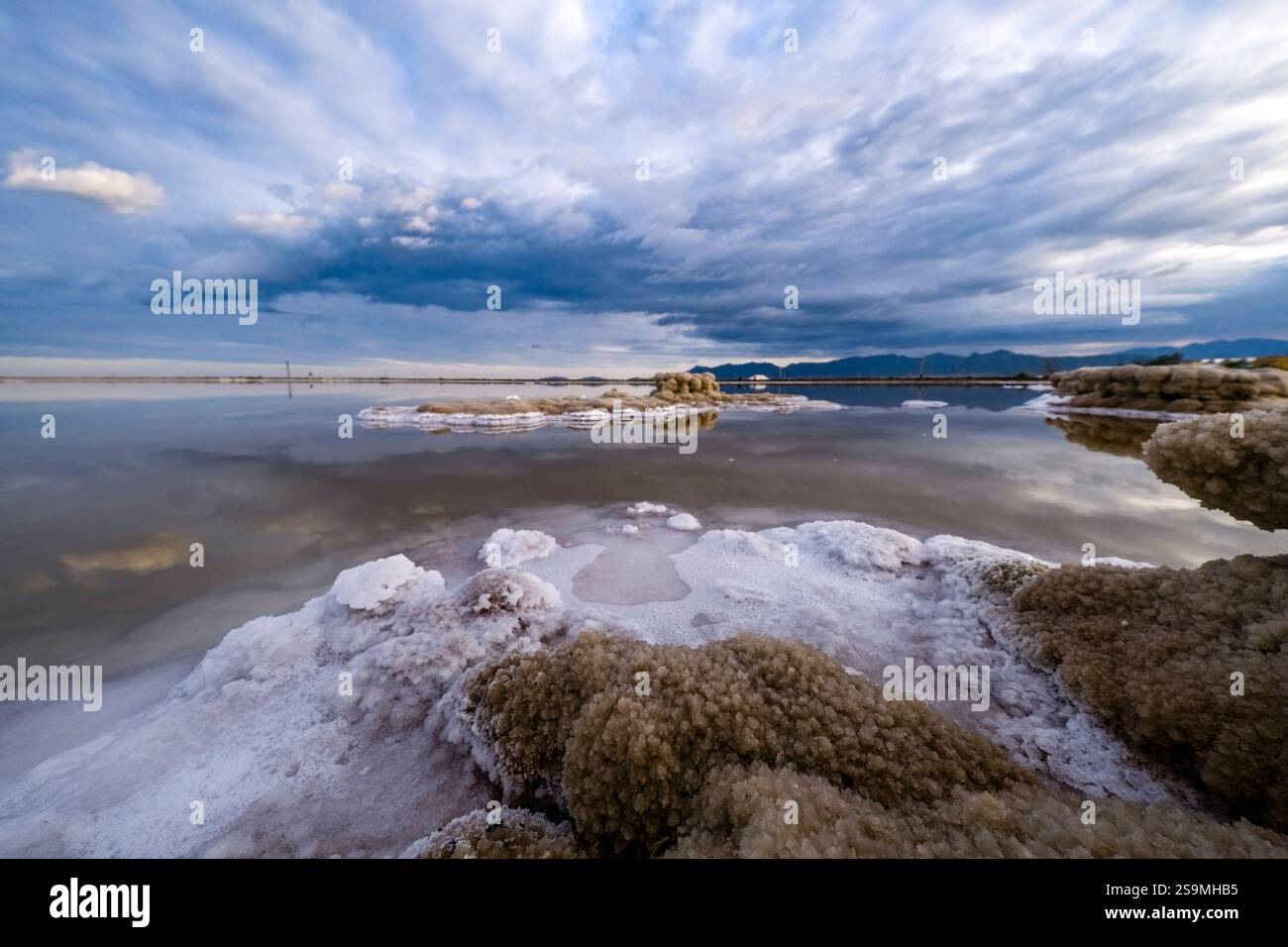 Structures of salt in the Conti Vecchi salt works after the passage of ...