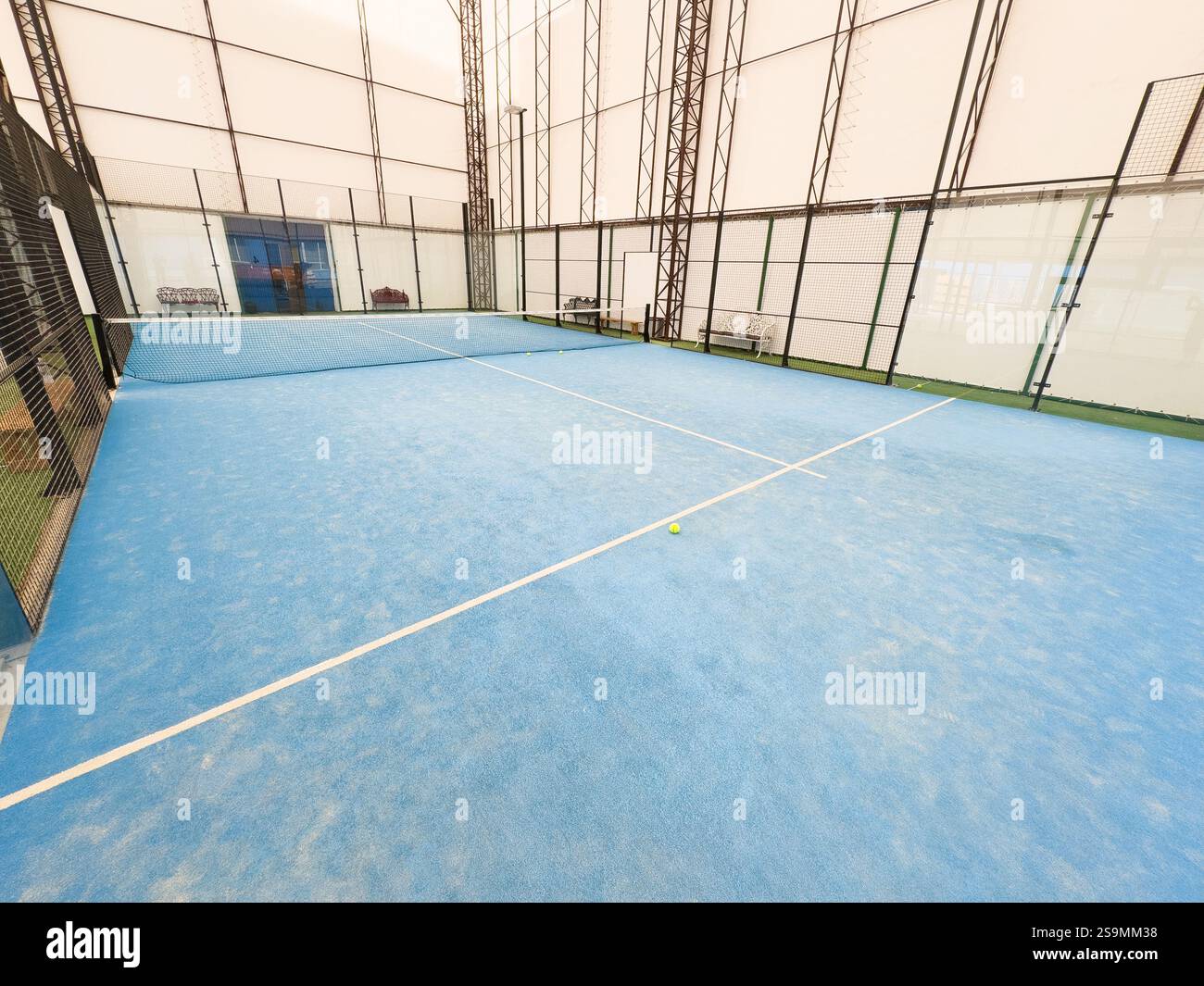 Paddle tennis court empty ready for match Stock Photo - Alamy