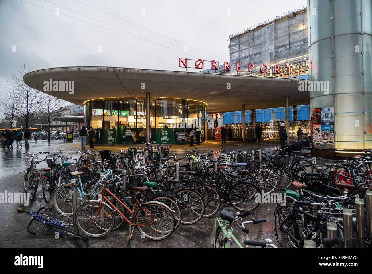 Copenhagen, Denmark. 26th Jan, 2025. Bicycle parking zone for cyclists ...
